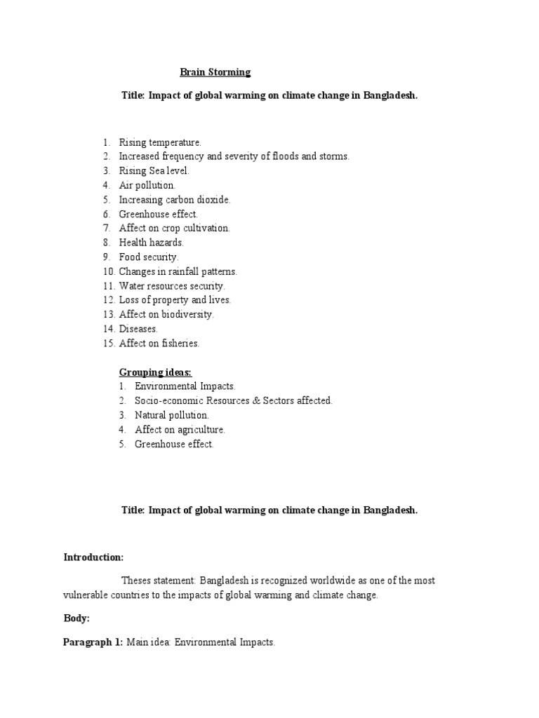 Brain Storming and Essay Outline | PDF