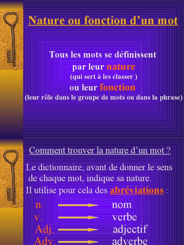 Nature Et Fonction | PDF | Nom (grammaire) | Pronom