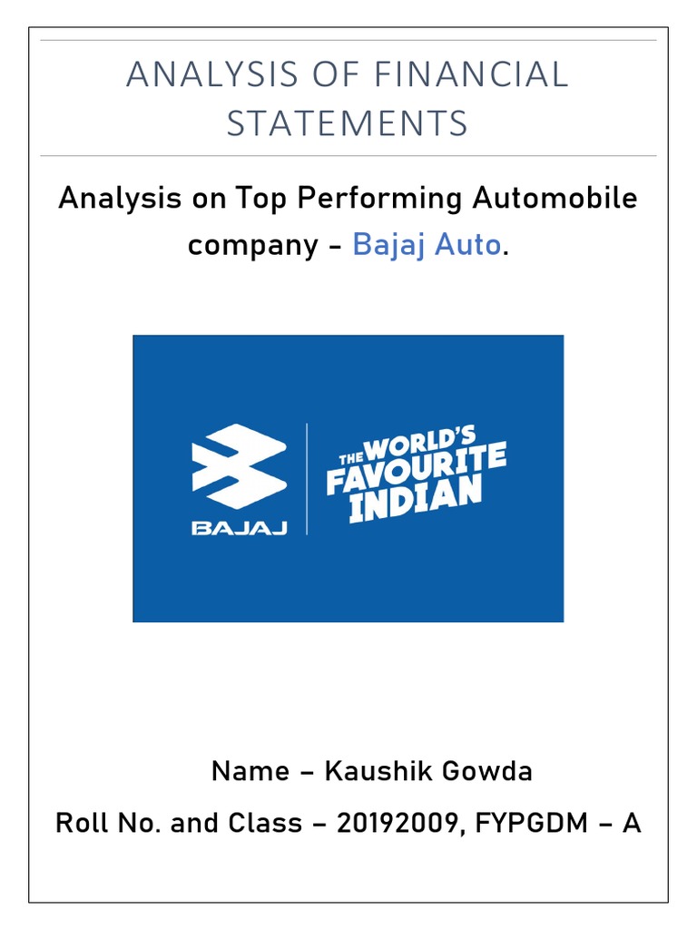 Afs - Final Project - Bajaj Auto PDF | PDF | Dividend | Price–Earnings Ratio