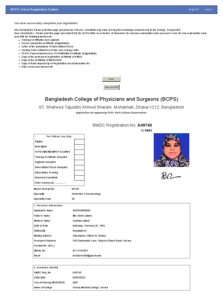 Bangladesh College of Physicians and Surgeons (BCPS) | Download Free PDF | Thesis | Doctor Of ...