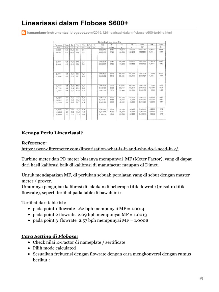 Linearisasi Floboss S600+ | PDF