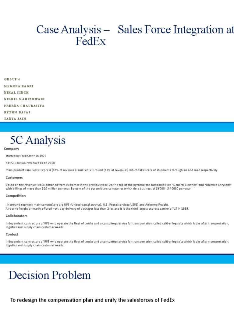 FedEx Sales Force Integration Analysis | PDF