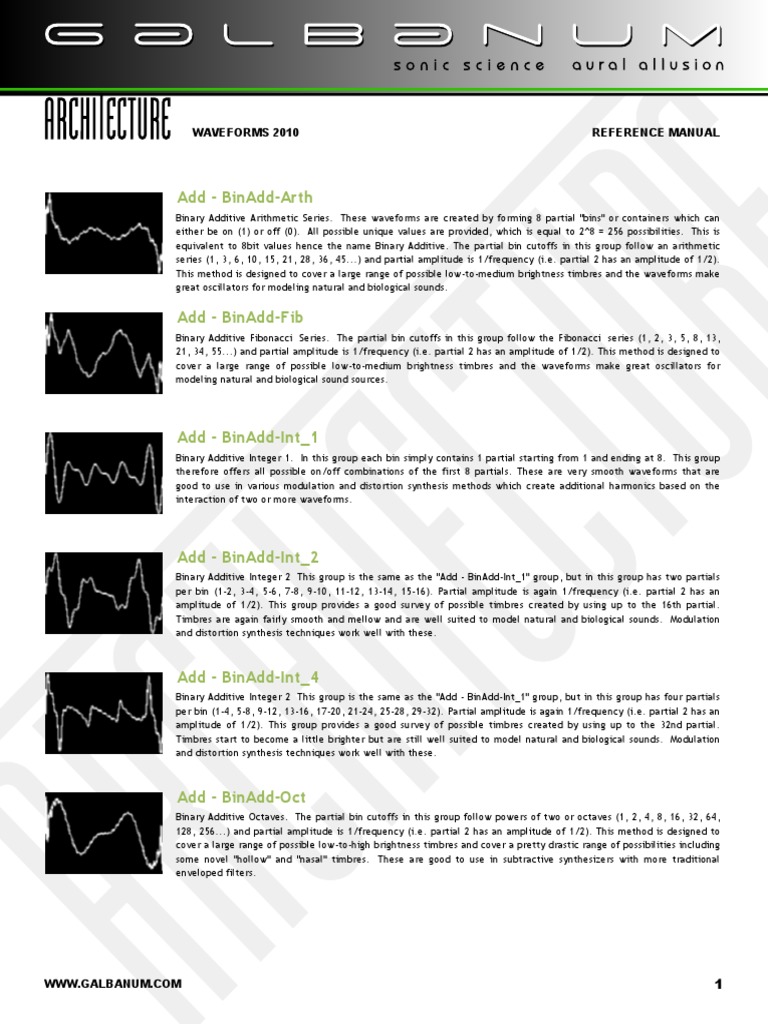Add - Binadd-Arth: Reference Manual Waveforms 2010 | Download Free PDF | Frequency Modulation ...
