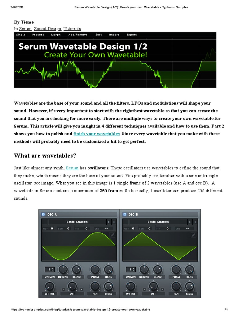 Serum Wavetable Design (1 - 2) - Create Your Own Wavetable - Typhonic Samples PDF | PDF | Pitch ...
