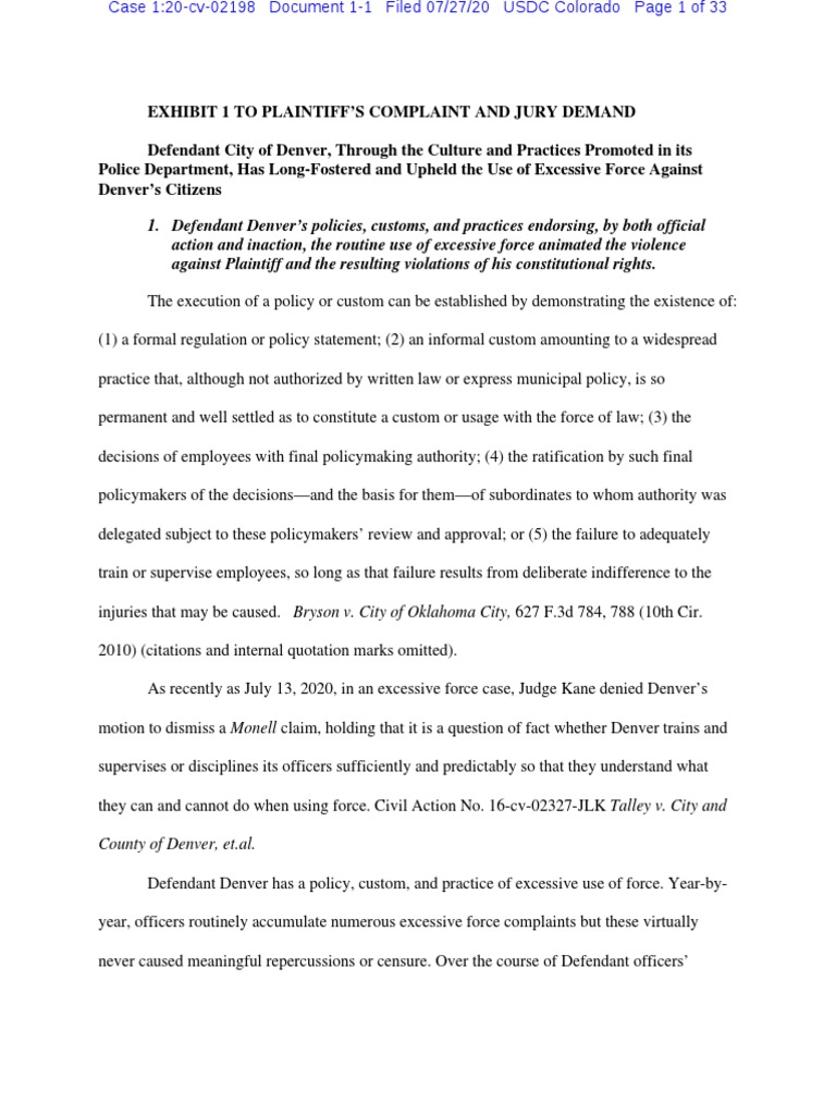 Denver Police Excessive Force Practices | PDF | Police Brutality ...