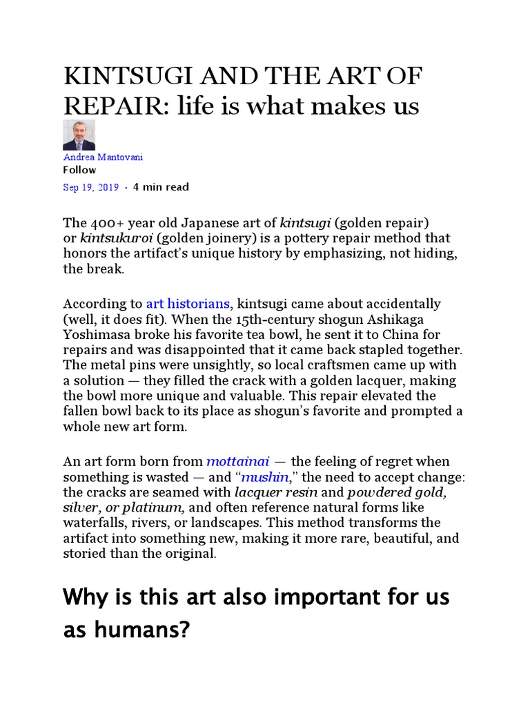 Embracing Imperfection: Kintsugi Philosophy | PDF | Self-Improvement