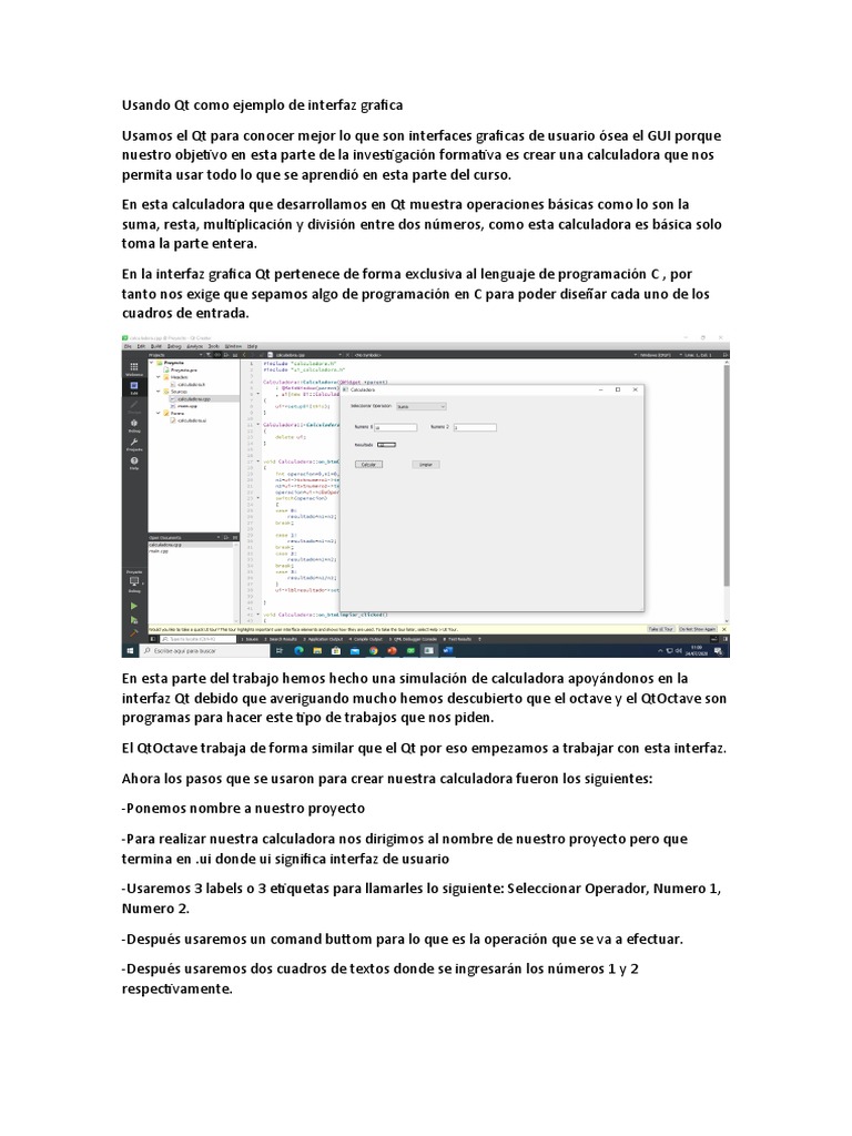 Usando QT Como Ejemplo de Interfaz Grafica | PDF | Interfaces gráficas ...