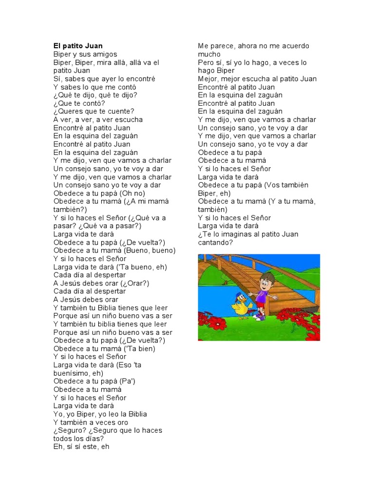 Letra de la canción El Patito Juan | PDF | Religión y espiritualidad