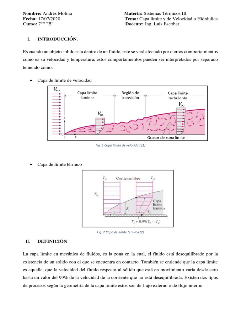 Capa Limite de Velocidad y Capa Limite Termica | PDF | Capa límite ...