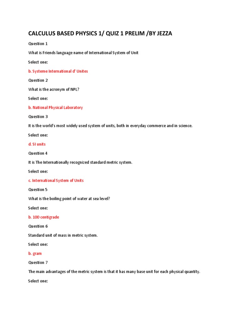 An Assessment of Fundamental Physics and Measurement Concepts: Quiz ...