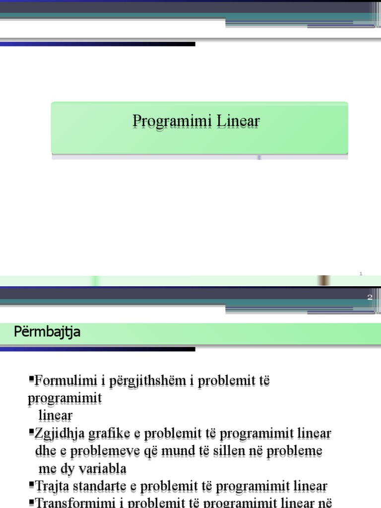 Leksion Nr. 13, PPT. Programimi Linear, + | PDF