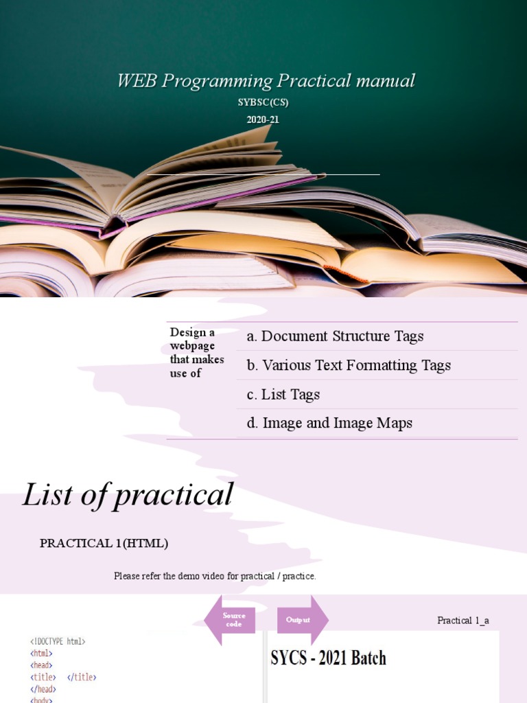 WEB Programming Practical Manual | PDF | Computers