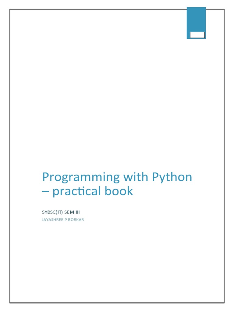 Programming With Python - Practical Book: Sybsc (It) Sem Iii | PDF