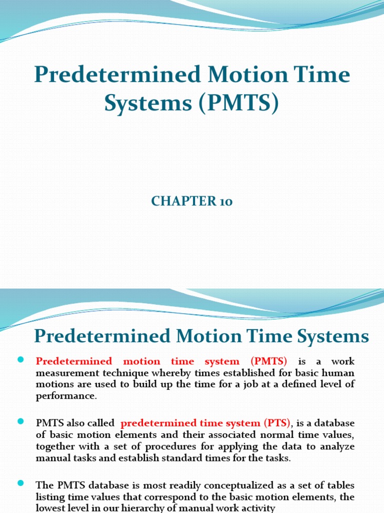 Predetermined Motion Time Systems (PMTS) | PDF | Time