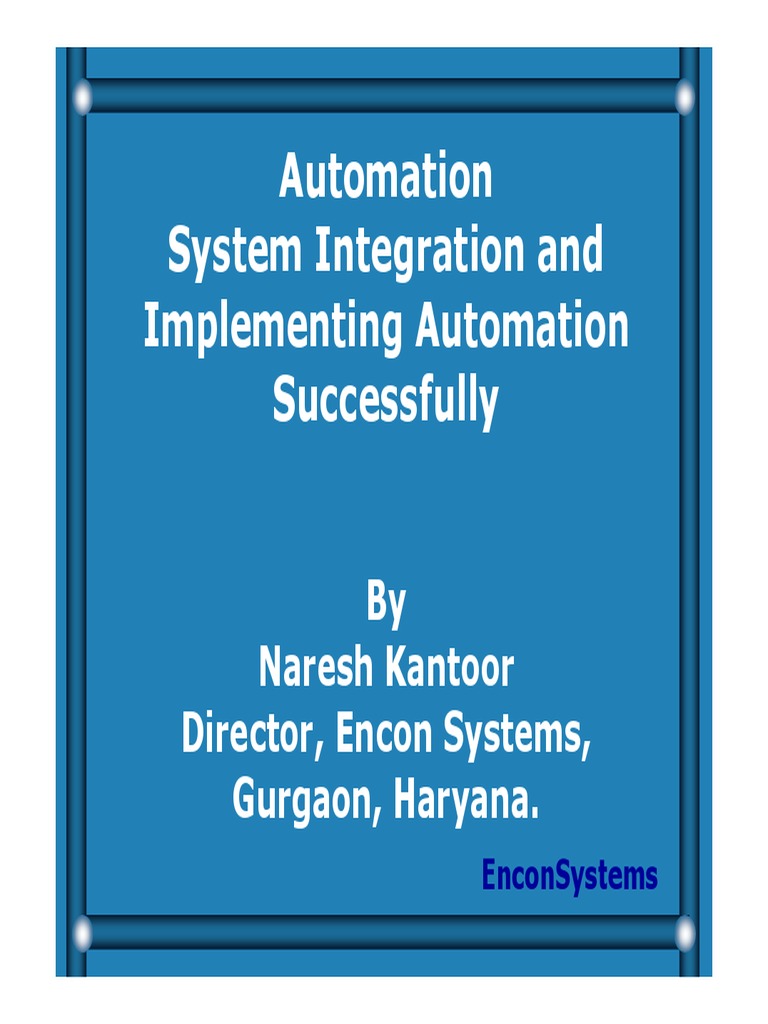 Automation System Integration IMTMA Pune 230311 - PPT | PDF ...