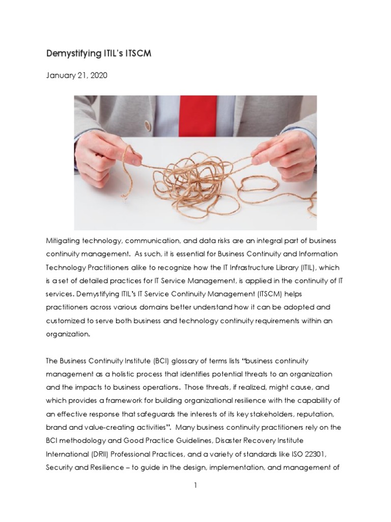 Demystifying ITIL's ITSCM | PDF | Itil | Information Technology Management