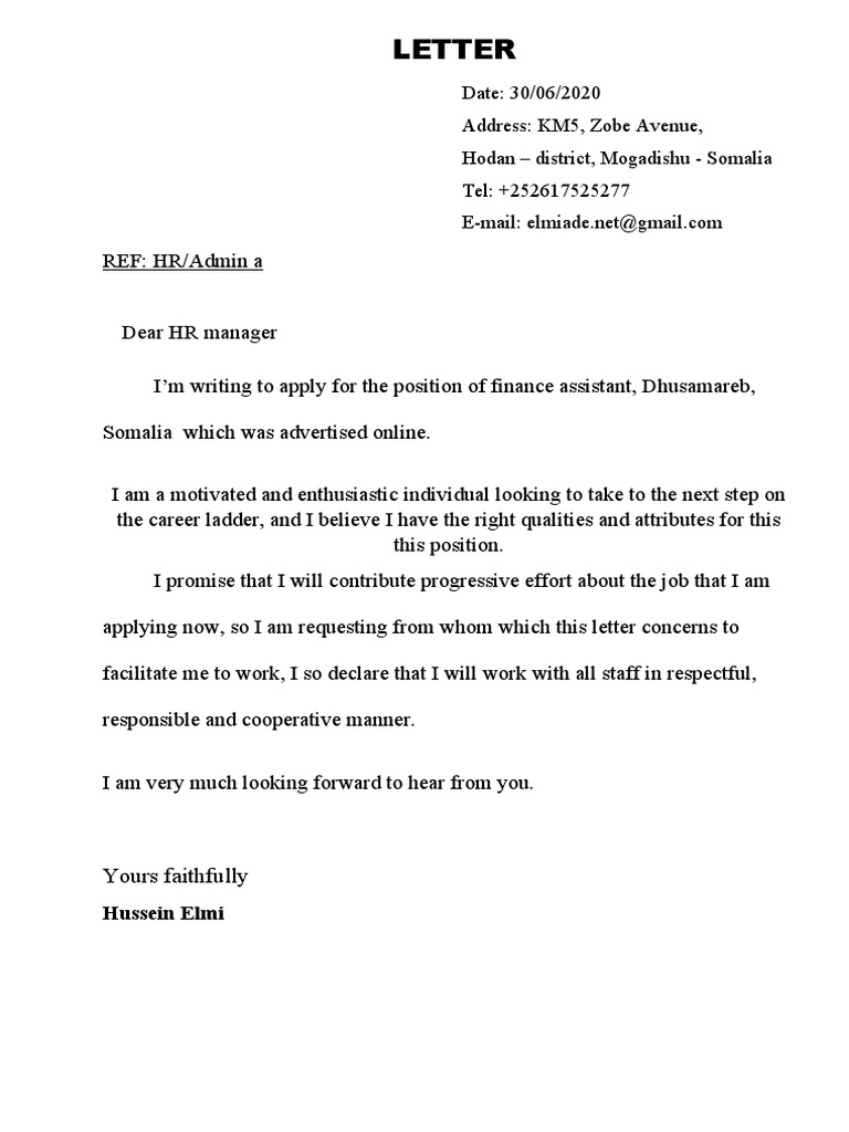 Letter: Yours Faithfully | PDF