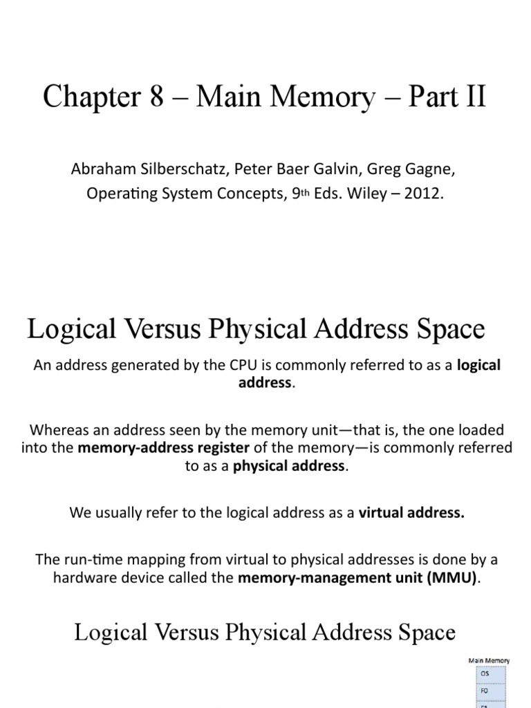 Chapter 8 - Main Memory - Part II | PDF | Operating System Technology | Computer Memory