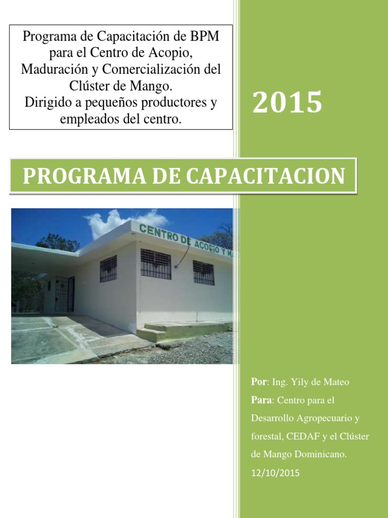 Programa de Capacitación de BPM Mango | Descargar gratis PDF | Seguridad alimenticia | Análisis ...