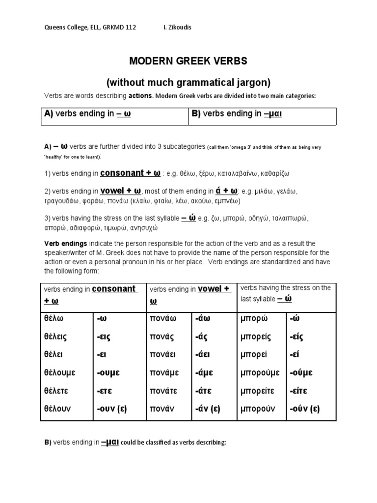 Greek Verbs | PDF