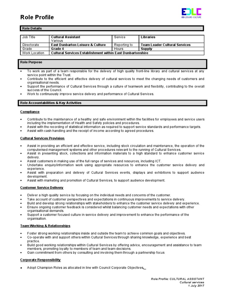EAD03183 Role Profile | PDF | Corporate Social Responsibility | Business