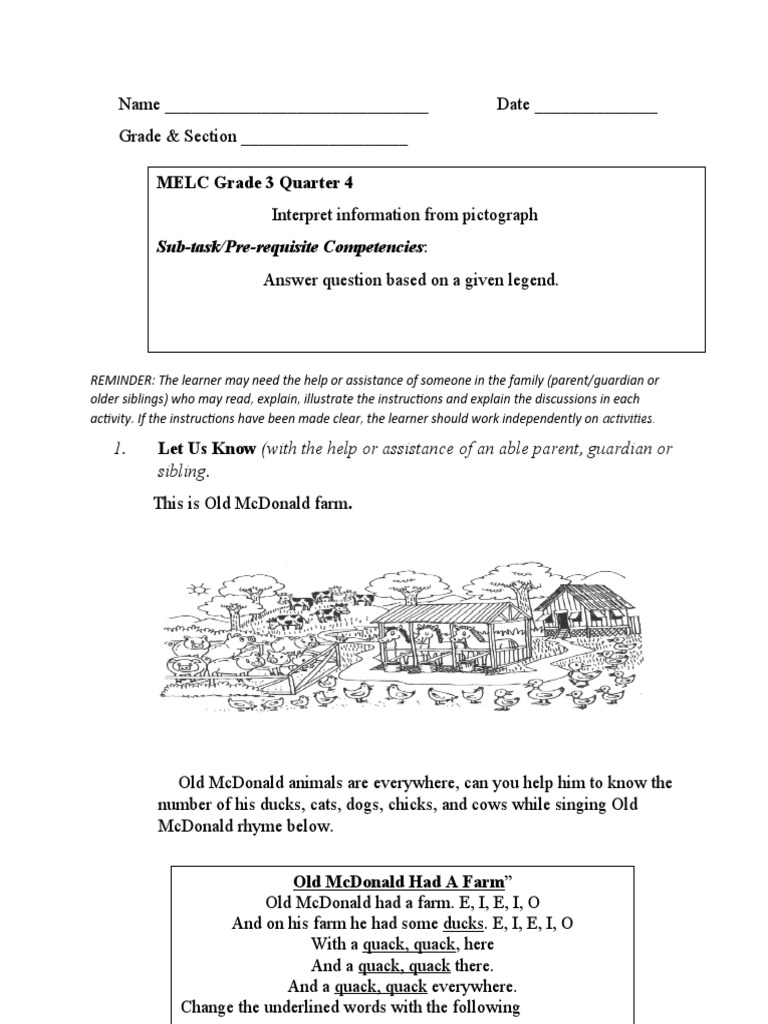MELC Grade 3 Quarter 4: Sub-task/Pre-requisite Competencies | PDF | Old ...