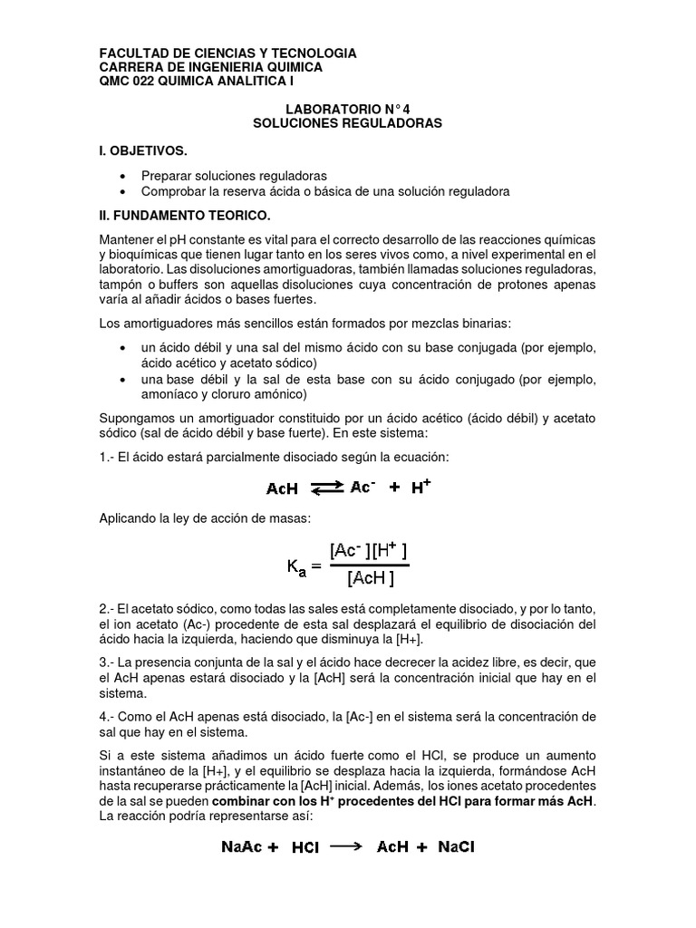 Preparacion de Soluciones Reguladoras | Descargar gratis PDF | Ácido | Solución tampón