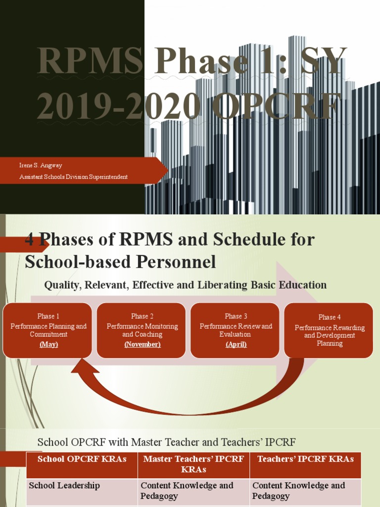 RPMS Phase 1 For School Heads | PDF | Teachers | Pedagogy
