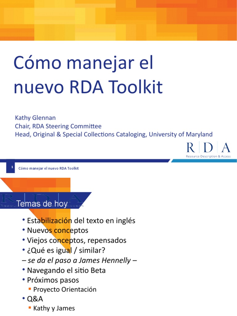Como Manejar El Nuevo RDA Toolkit | PDF | Traducciones | Archivo de ...