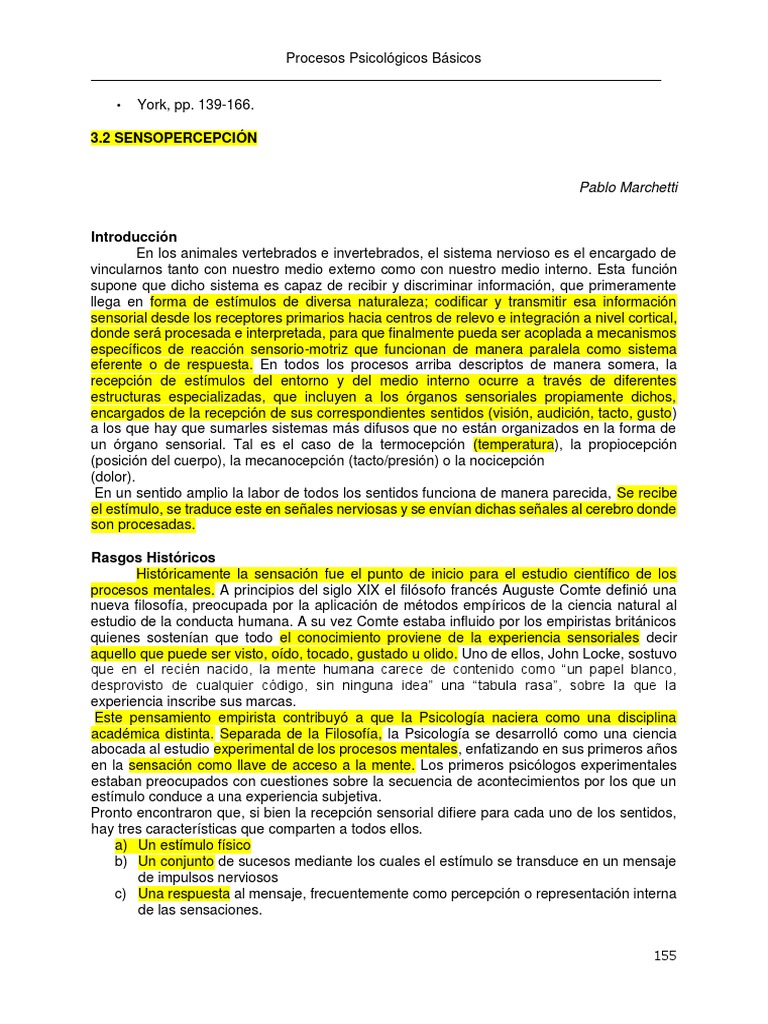 1la Sensopercepción Procesos Básicos Psicológicos | PDF | Percepción | Sicología