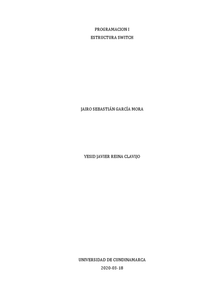 Estructura Condicional Switch en Java | PDF | Informática | Programación de computadoras