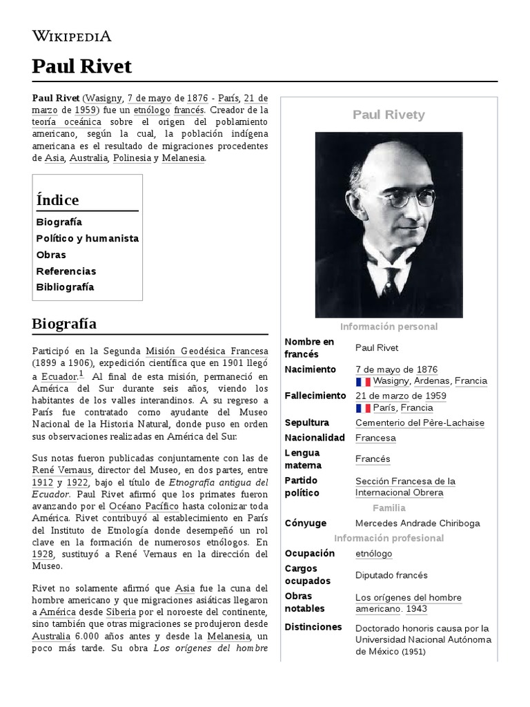 Paul Rivet | PDF | Science | Ciencia y Tecnología