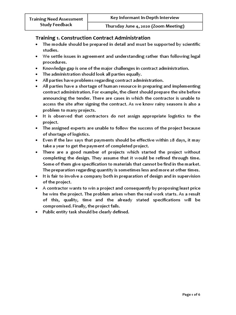 Key Informant In-Depth Interview | PDF | Consultant | Leadership