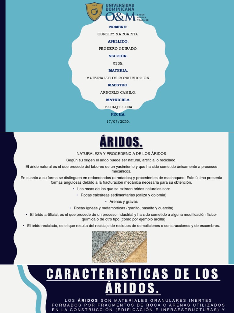 Materiales de Construcción, Áridos | PDF | Agregado de construcción ...