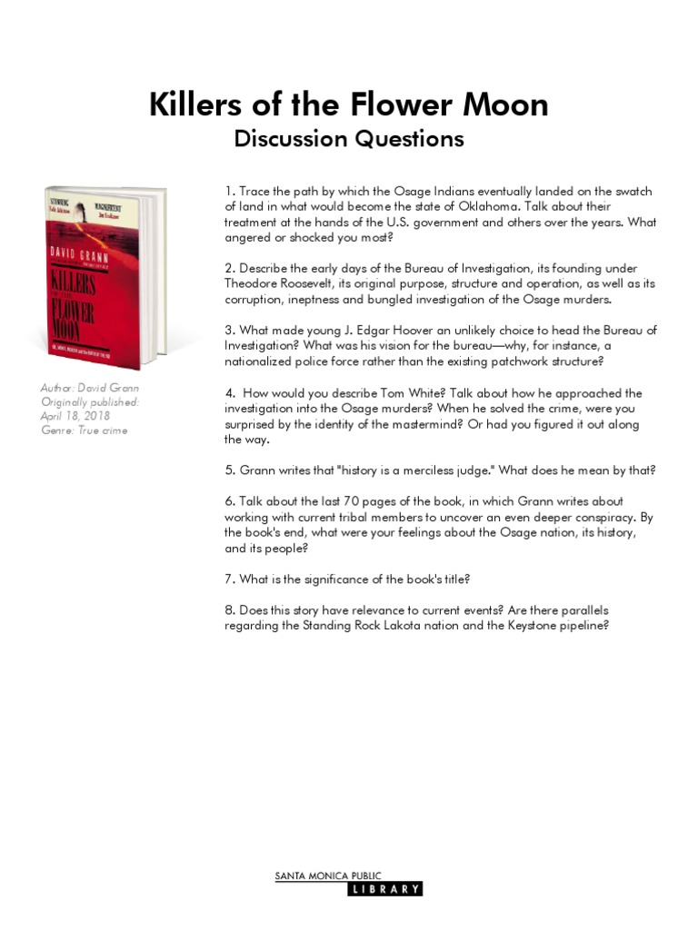 Osage Murders Discussion Guide | PDF | Crime Thriller | Homicide