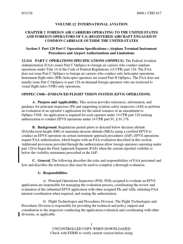 EFVS Operations Specifications Guidance | PDF | Instrument Flight Rules ...