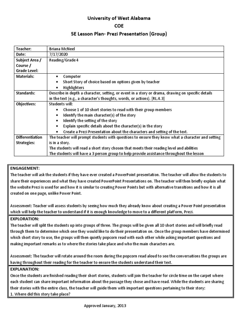 5e Lesson Plan Group | PDF | Lesson Plan | Educational Assessment