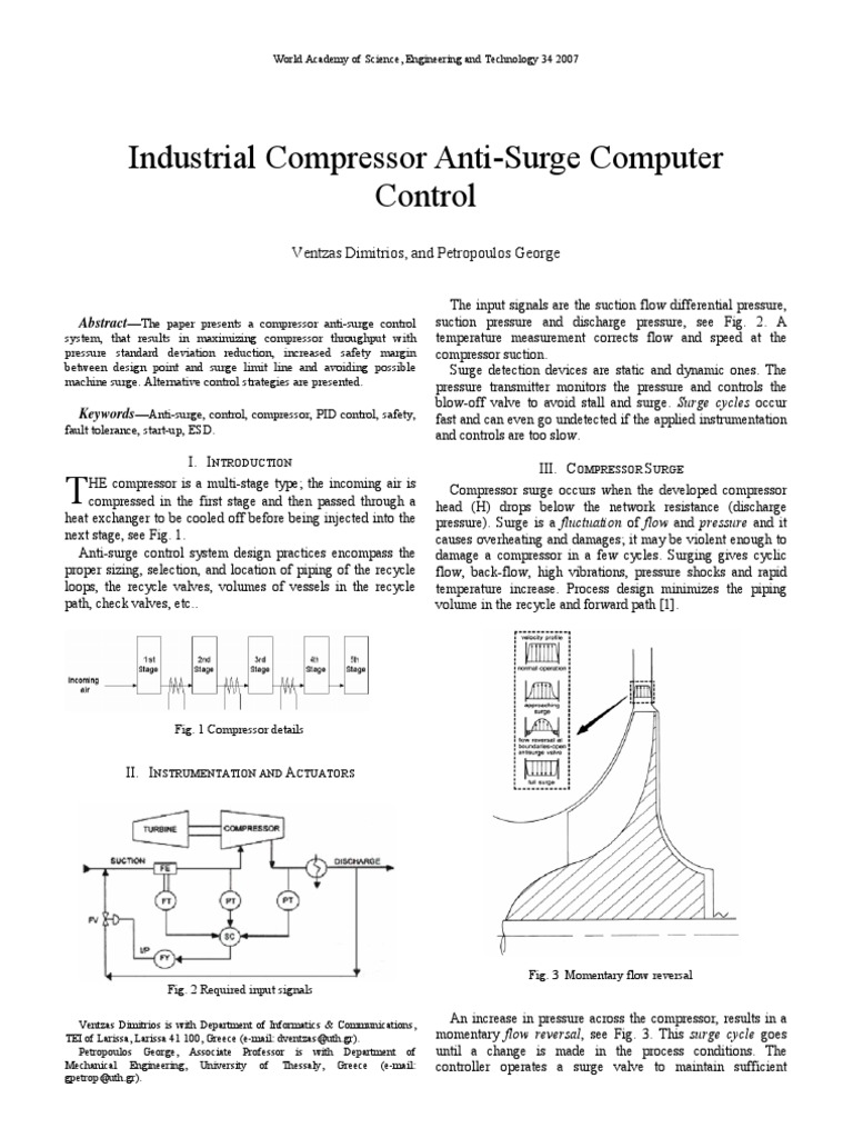 Surge Control I | PDF | Control Theory | Control System