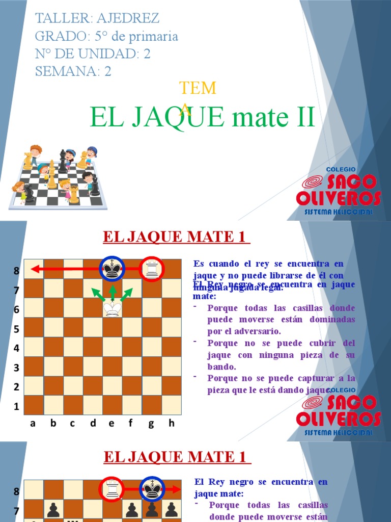5TO - SEMANA 02 - UNIDAD 2 - AJEDREZ Tema 2 El Jaque Mate II | PDF | Juegos de estrategia ...