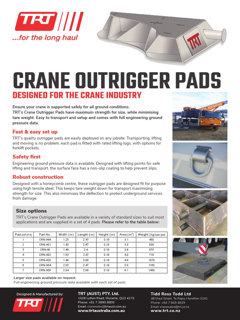 Crane Outrigger Pads: Designed For The Crane Industry | PDF | Crane ...