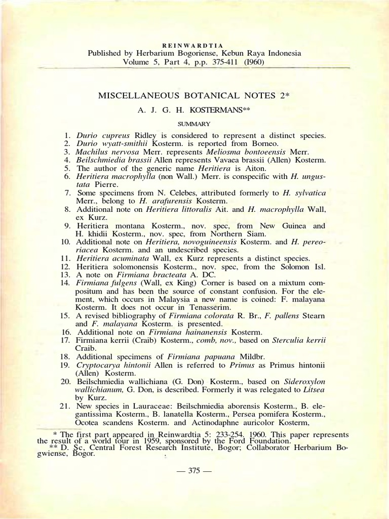 Miscellaneous Botanical Notes 2 : Tata Pierre | PDF | Leaf | Plant ...