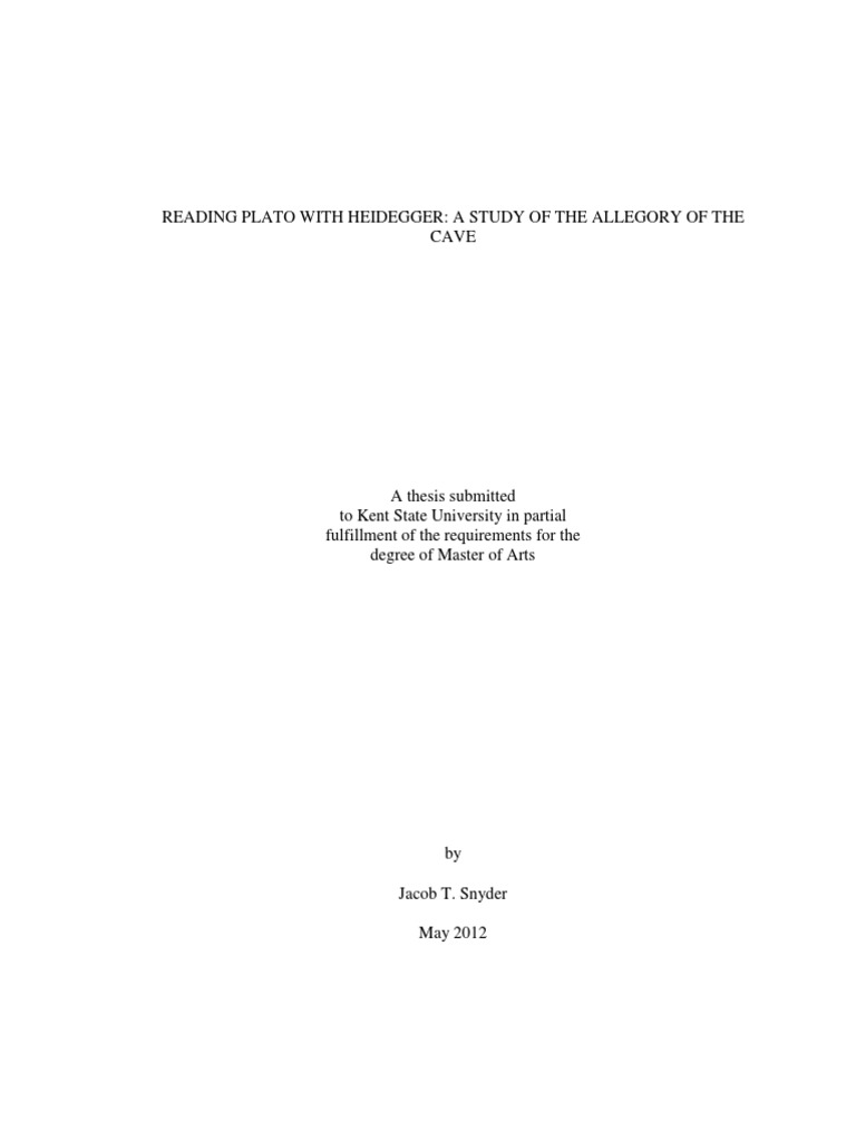 Reading Plato With Heidegger - A Study of The Allegory of The Cave ...