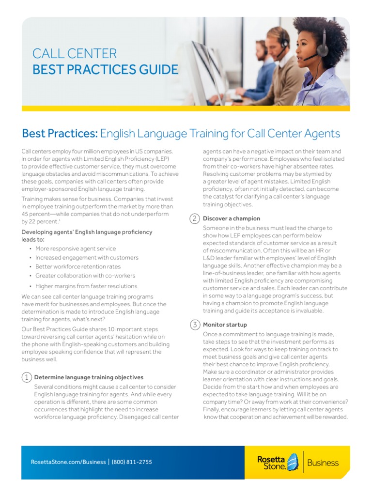Best Practices: English Language Training For Call Center Agents | PDF ...