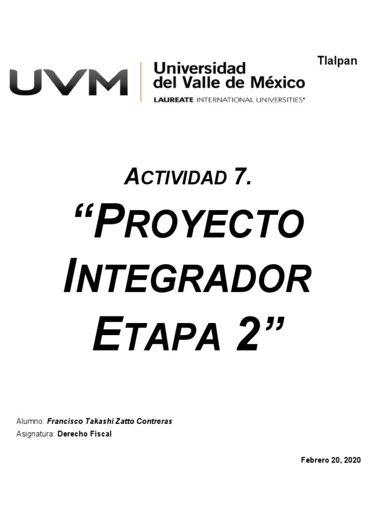 Act 7. Proyecto Integrador Etapa 2.ZCFT | PDF | Ley Pública | Justicia