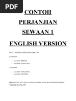 Contoh Agreement Perjanjian Sewa Kedai | PDF