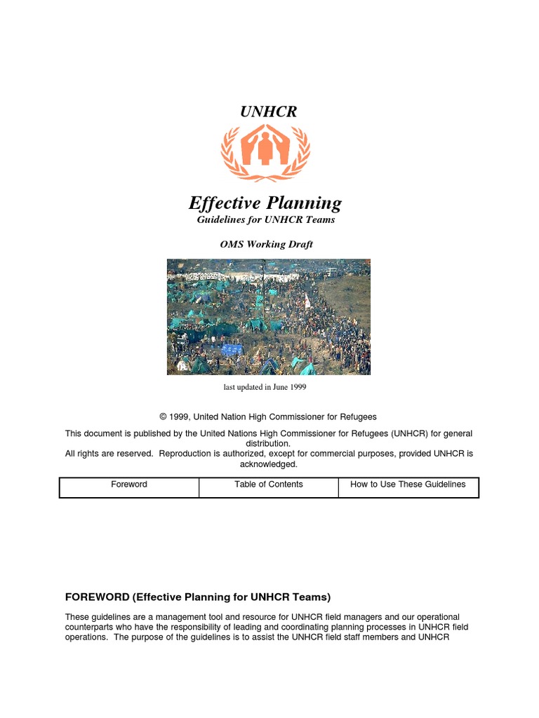 Effective Planning: Unhcr | PDF | Refugee | United Nations High ...