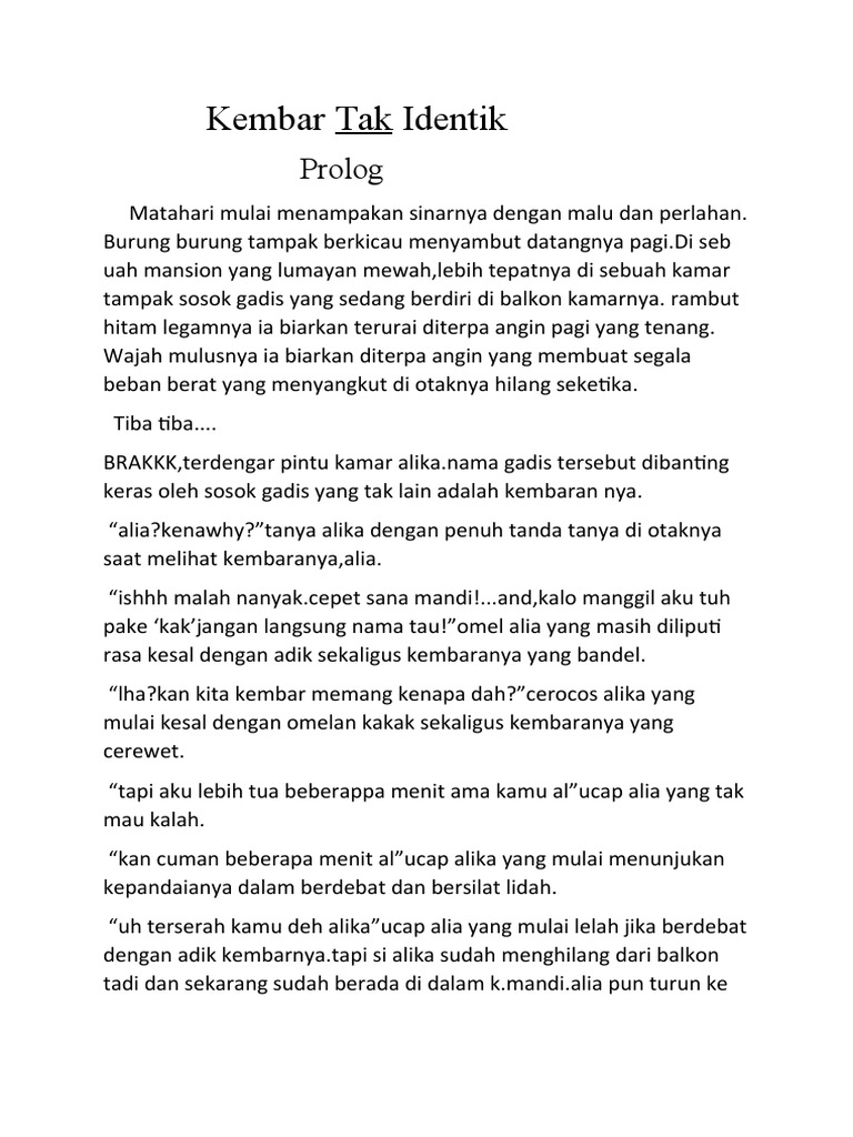 1.novel Kembar TAK Identik | PDF