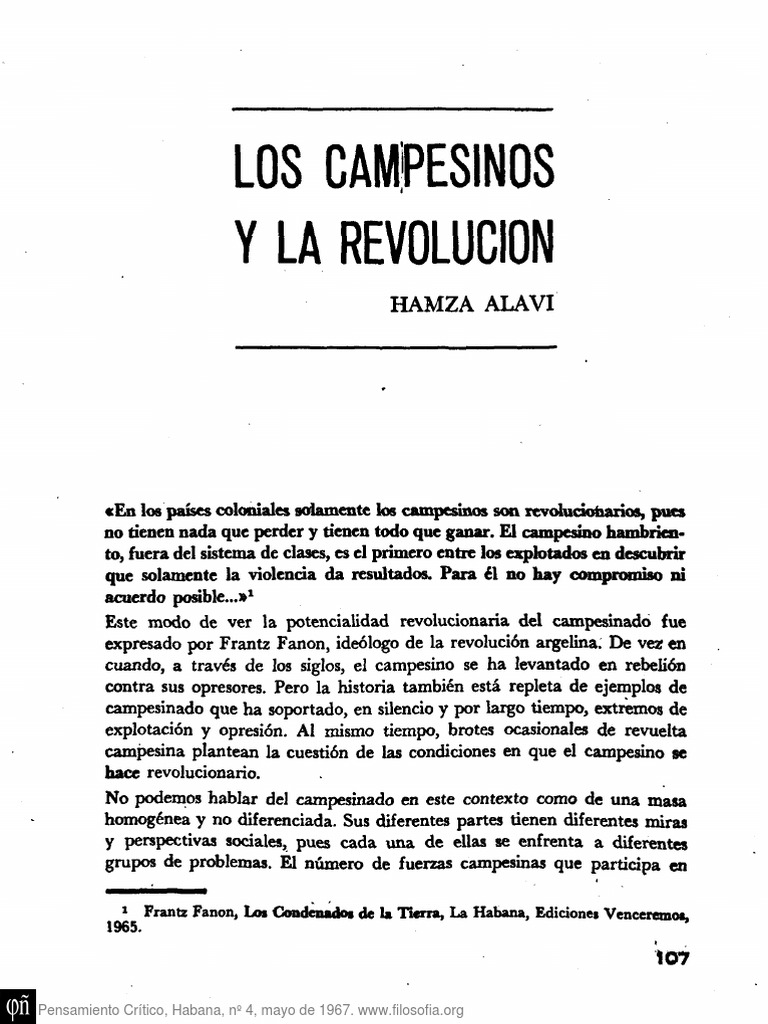 Hamza Alavi-Los Campesinos y La Revolucion PDF | PDF | Vladimir Lenin ...
