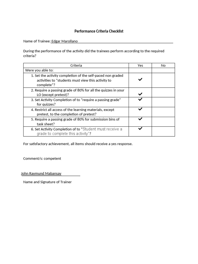 Task Sheet Activity Completion and Restrictions | PDF