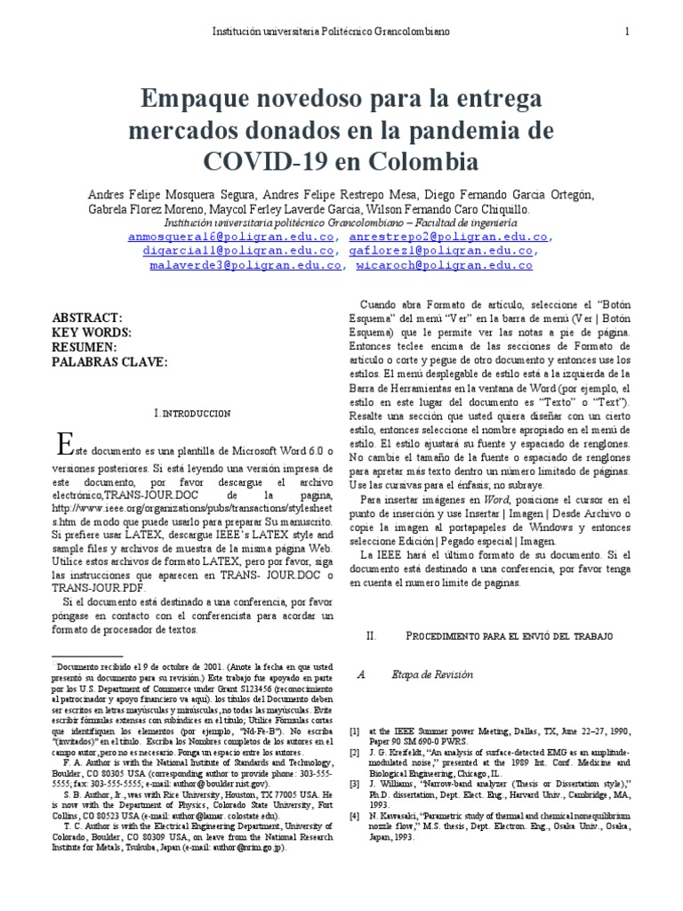 Formato Presentacion Documentos Normas Ieee | PDF | Microsoft Word ... Formato Presentacion Documentos Normas Ieee | PDF | Microsoft Word ...